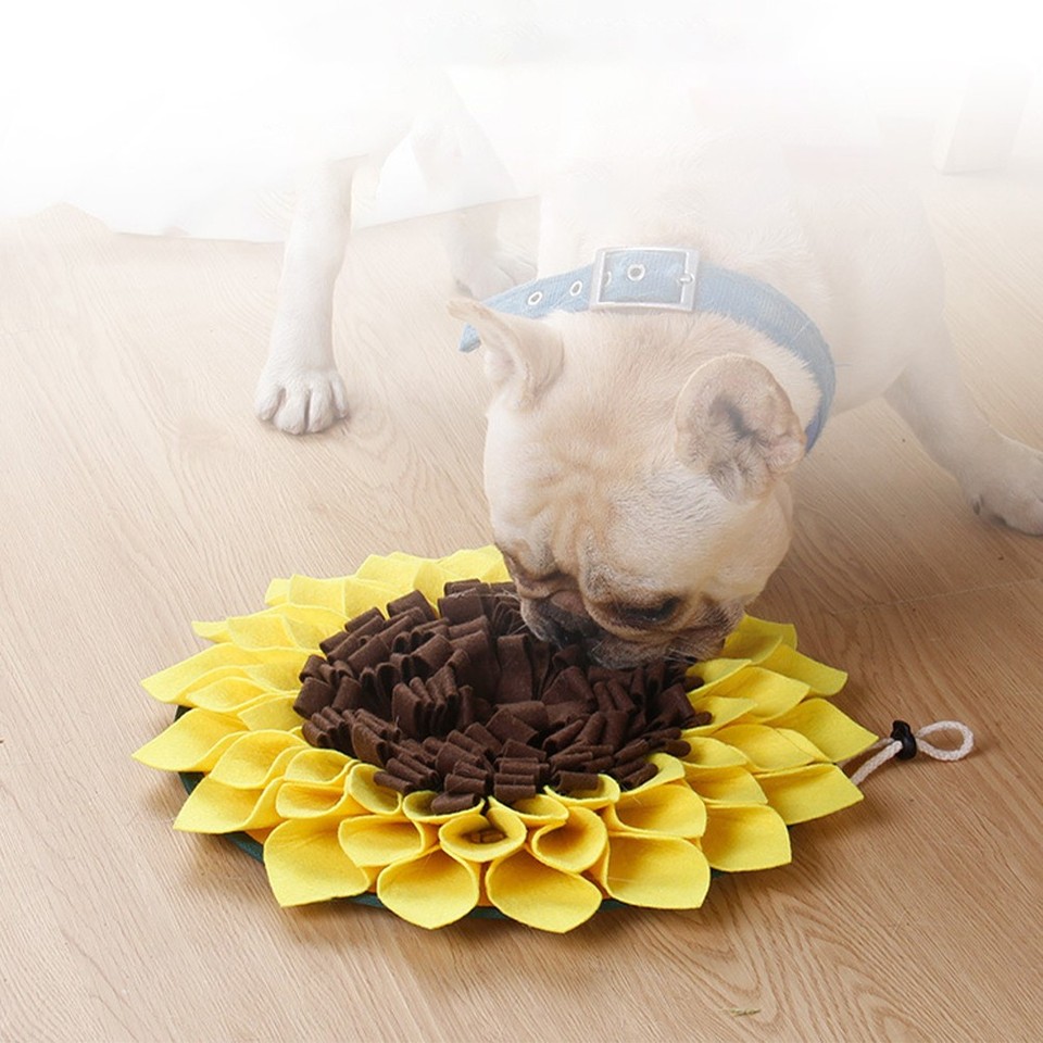 Pet Sniffle Mat Adorable Sunflower Dining Training Mat Dog Foraging Pad ...