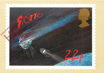 Picture Postcard- 1986 PHQ 90(B) 22P HALLEY'S COMET, GIOTTO SPACECRAFT ...