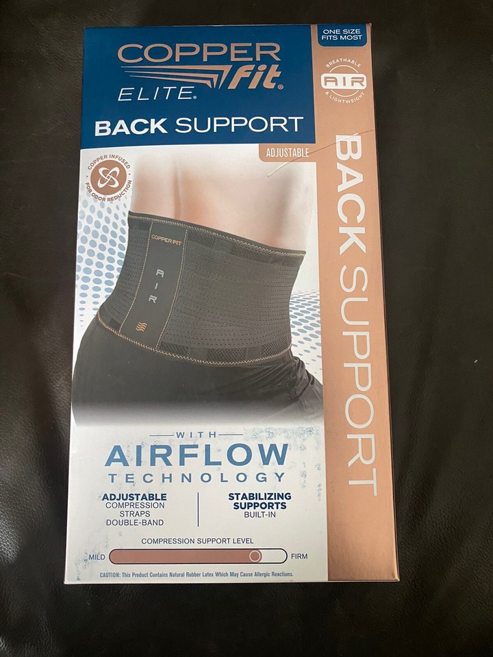 Elite Copper Back Support Compression Adjustable Straps Stabilizing ...