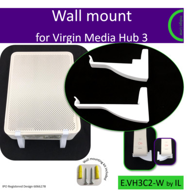 Indigo Lime wall mounting bracket for Virgin Media Hub 3. White. | eBay UK