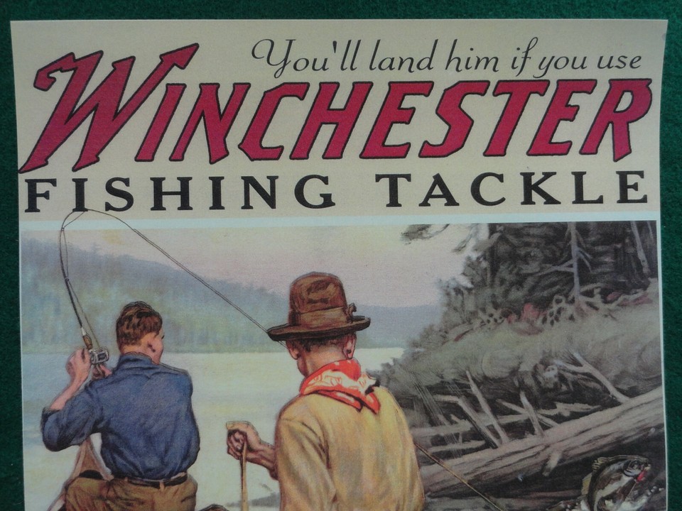 Winchester Advertising Poster Fishing Tackle, Philip Goodwin artist | eBay