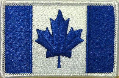 CANADA Flag Patch With VELCRO® Brand Fast Tactical Blue & White White ...