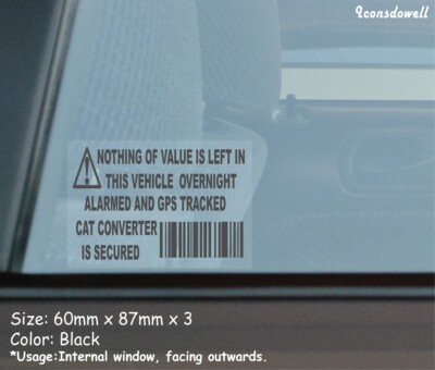 3X Alarmed and gps Secured Car Security Stickers Anti Theft Decal Best ...