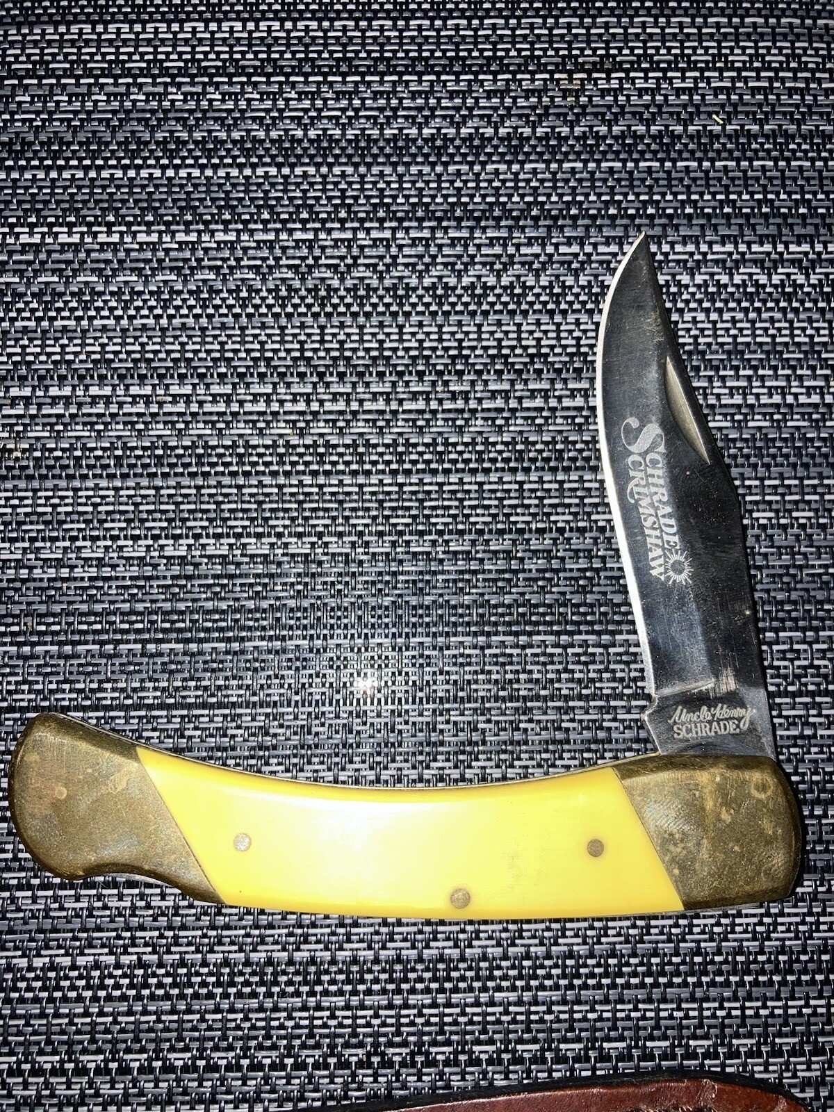 Schrade Uncle Henry Crenshaw Folding Lock blade Knife & Sheath Plain ...