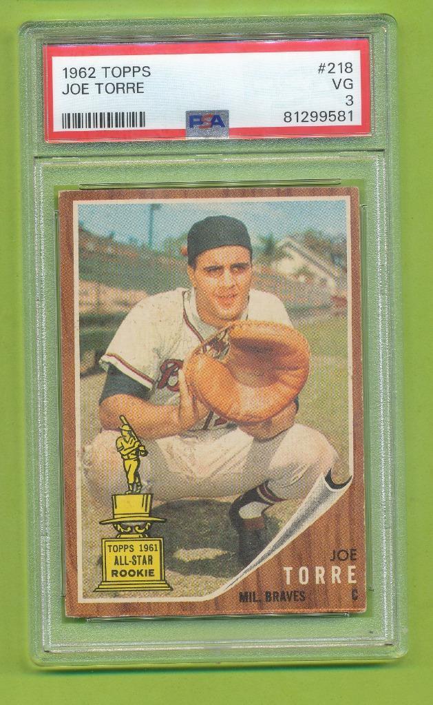 1962 Topps Rookie - Joe Torre (#218) Milwaukee Braves PSA 3 | eBay