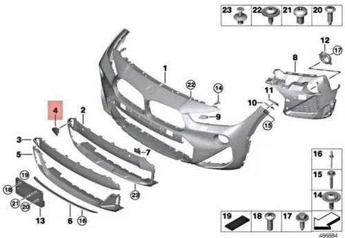Genuine BMW F39 X2 16d 18d 18dX 18i Cover Towing Lug Front 51118089928 ...