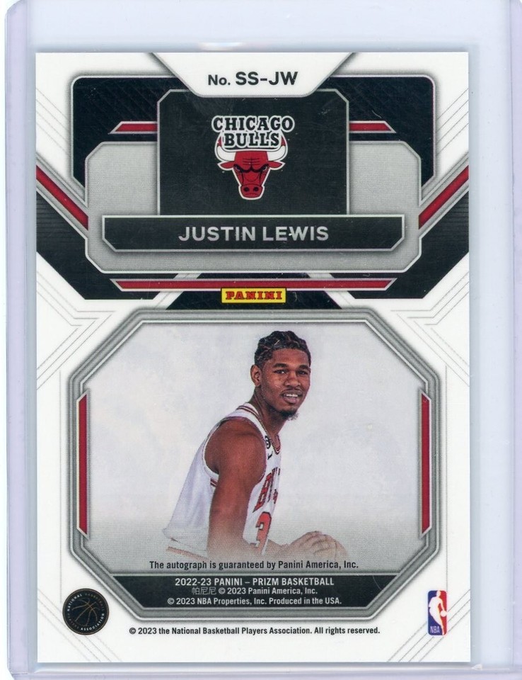 2022-23 Panini Prizm Sensational Signatures Justin Lewis Rookie Auto RC ...