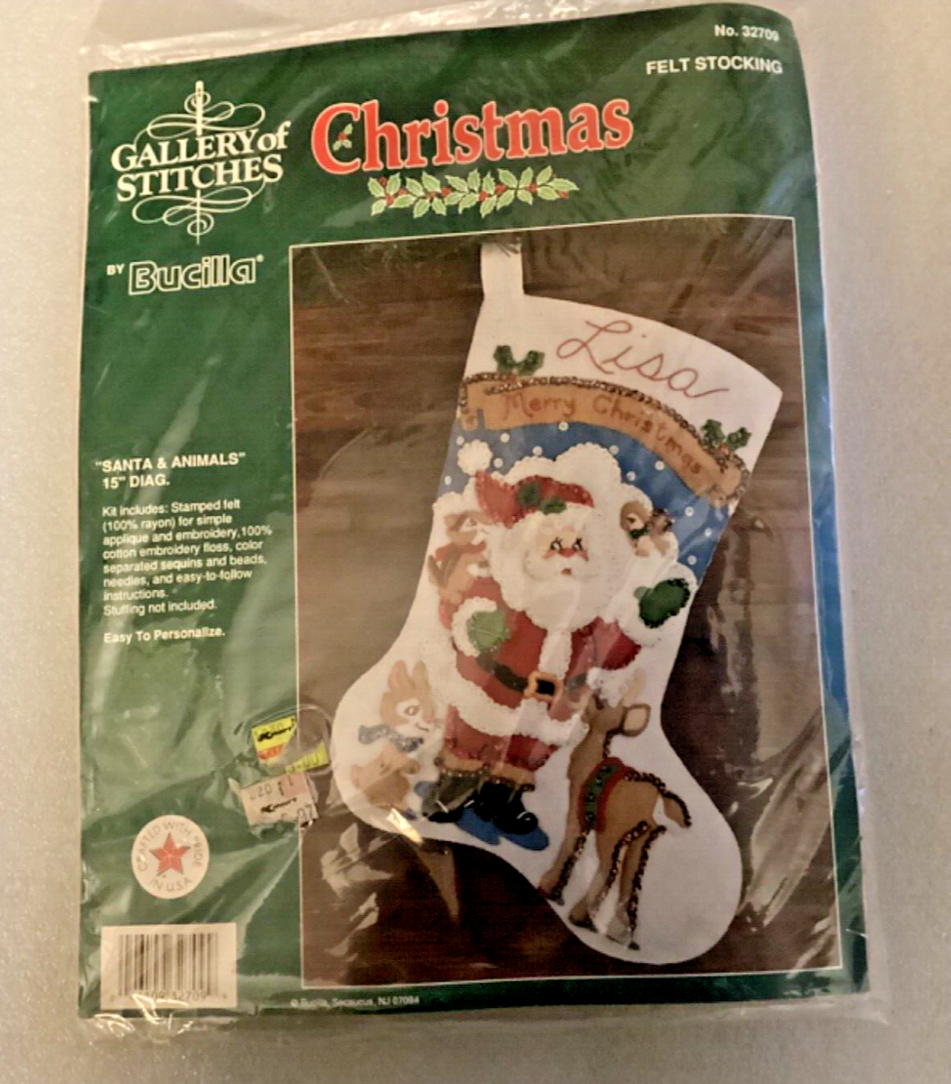 Bucilla Crewel Christmas Stocking Kits
