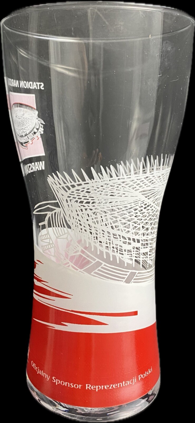 WARSAW POLAND STADIUM SOUVENIR WARKA BREWERY RED WHITE BEER GLASS | eBay