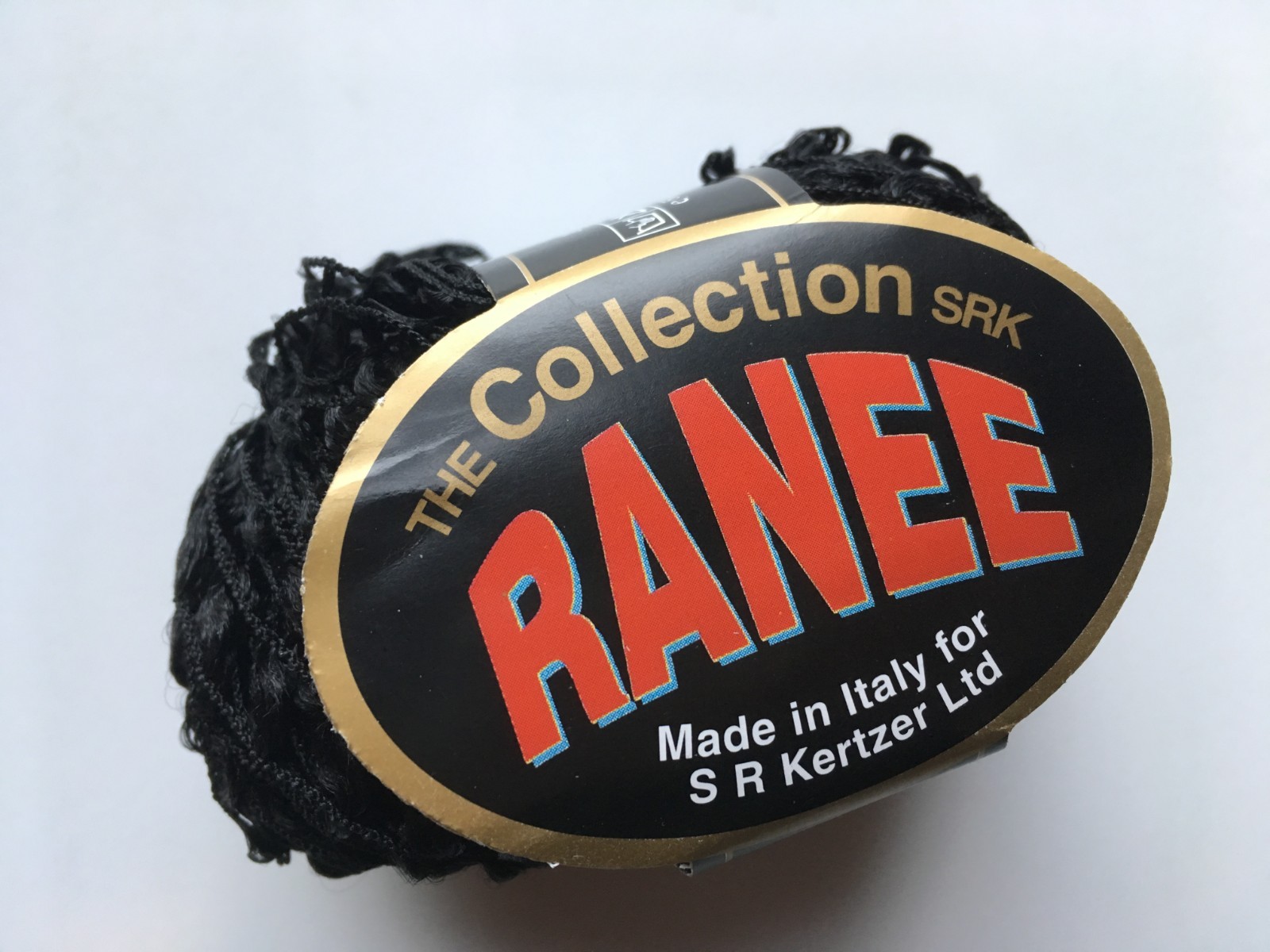 SRK Ranee Ribbon #55 Black Wide Wavy Rung Ladder Yarn 50 Gram 77 Yards ...