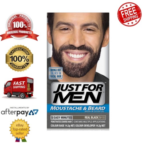 Just for Men Moustache & Beard Resistant Facial Hair Colour Gel Real ...