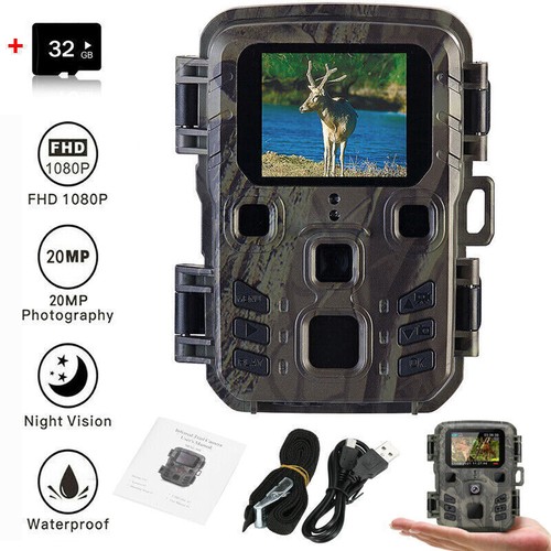 1/4 Pack Mini Trail Camera 24MP 1080P Game Hunting Motion Activated ...