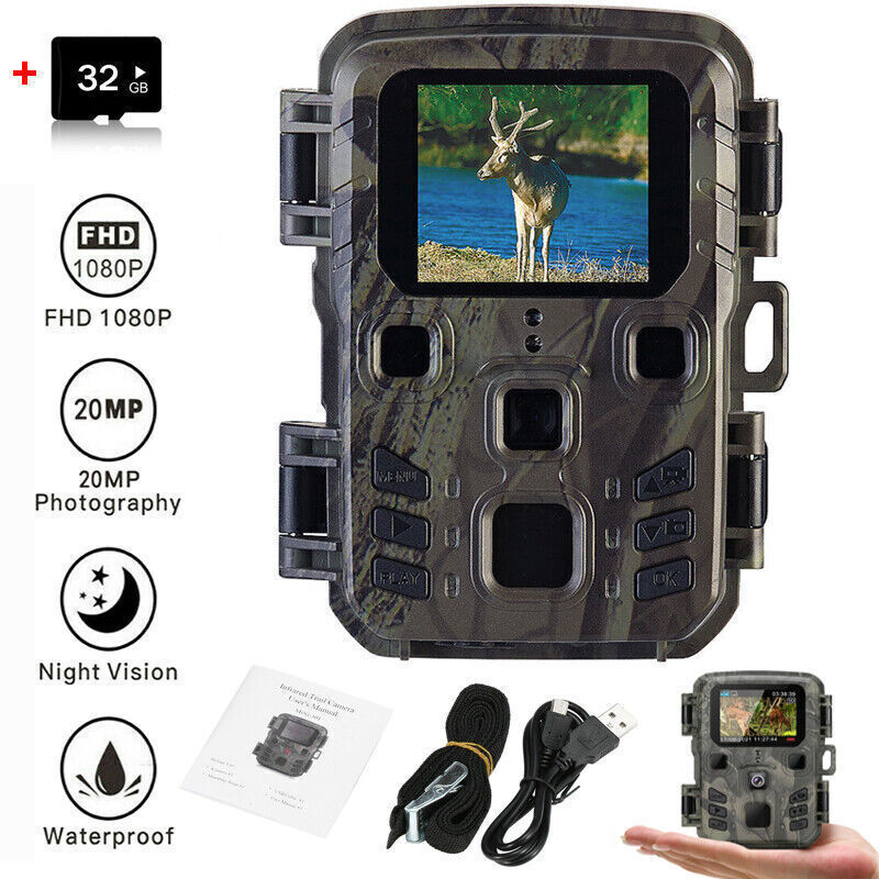 1/4 Pack Mini Trail Camera 24MP 1080P Game Hunting Motion Activated ...