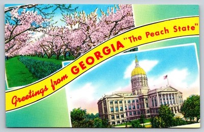 Greetings From Georgia The Peach State Vintage Postcard | eBay