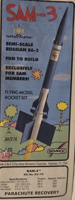SEMROC SAM 3 MODEL ROCKET NEW IN PACKAGE | eBay