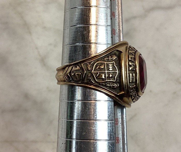 VTG 10K Gold Red Stone 1966 Manchester Regional High School Class Ring ...