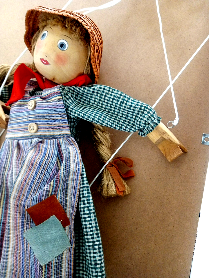 Tellon Collection Marionette Farm Girl Wood String Puppet | eBay