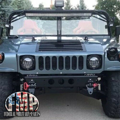 2 Military LED Headlights Head Light Plug & Play BLK Bezel 75W fits ...