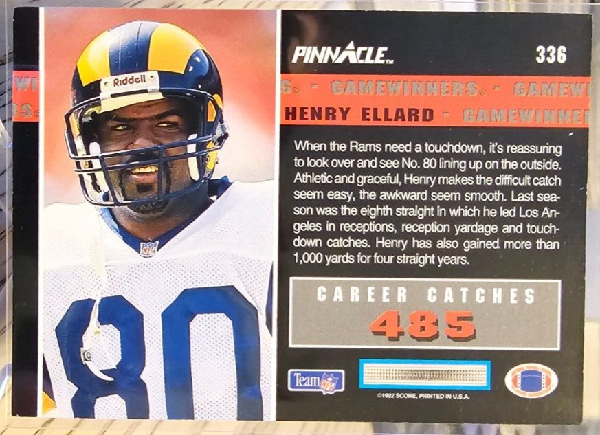 1992 Pinnacle Henry Ellard #336 Rams | eBay