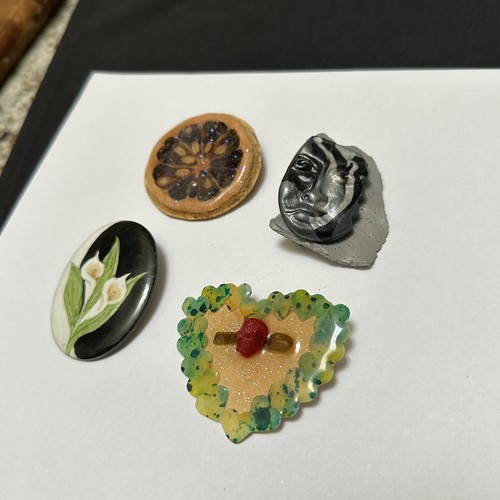 Lot Of 4 Handmade Hand Crafted Novelty Brooch Pins | eBay