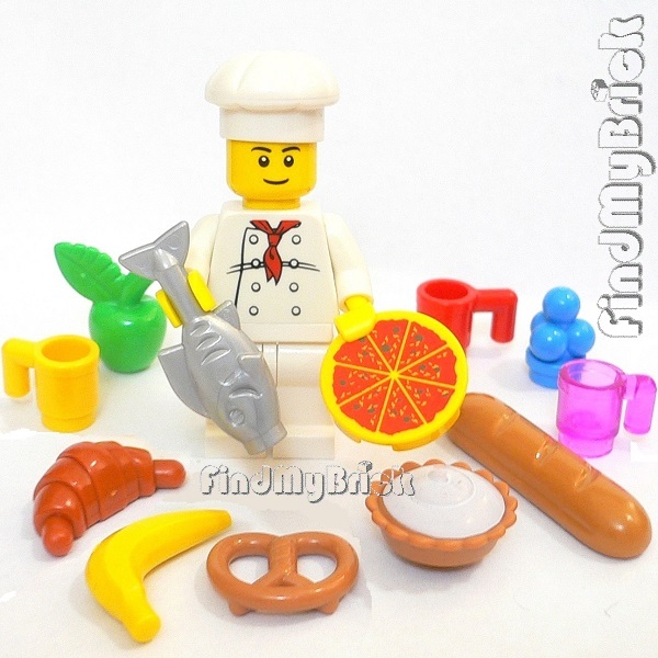 R4 Lego Chef Minifigure with Food Pizza Pie Turkey Pretzel etc. New | eBay