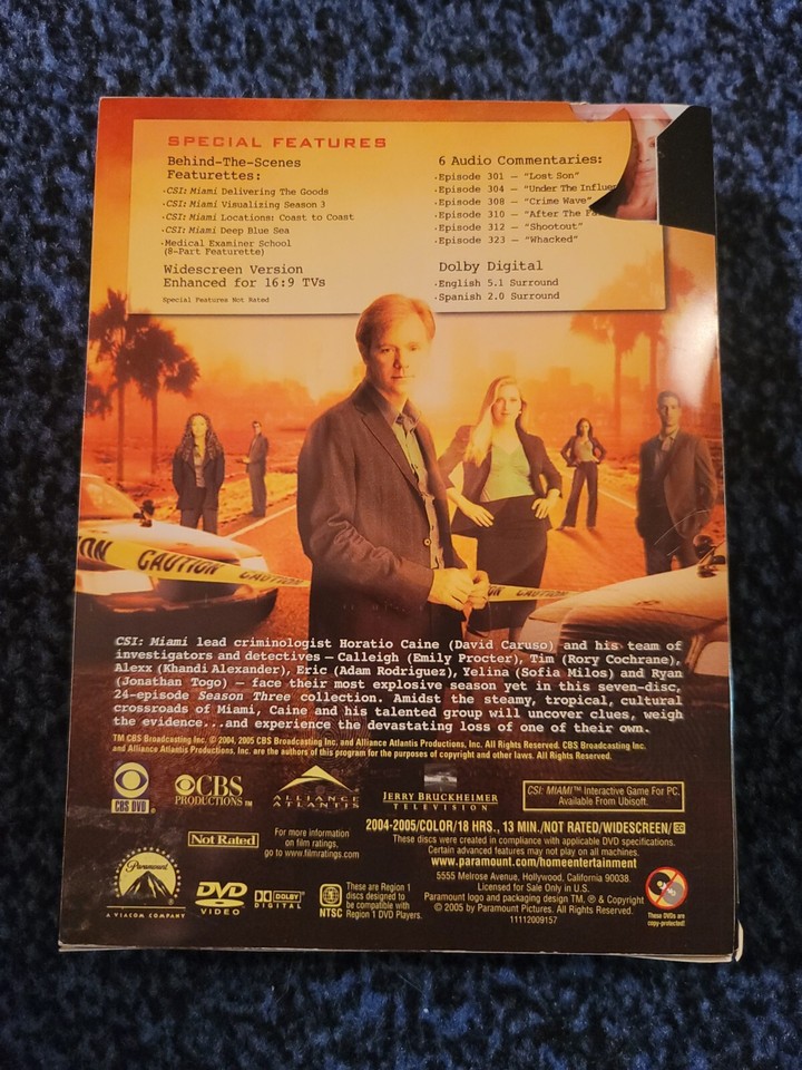 CSI Miami Complete Third Season DVD Box Set David Caruso | eBay