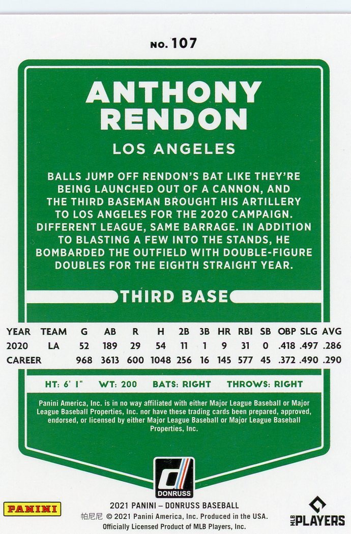 2021 Topps Update Series - 70 Years of Topps Baseball Anthony Rendon ...