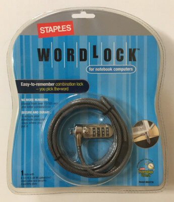 Staples WordLock for Notebook Computers - Word Lock 602270 w/ Mounting ...