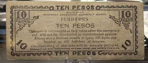 “Guerrilla Notes” Lot - WW2 1944 Philippines Pesos Midanao Emergency ...