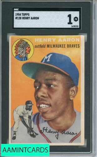 1954 TOPPS HENRY AARON #128 SGC 1 RC ROOKIE | eBay