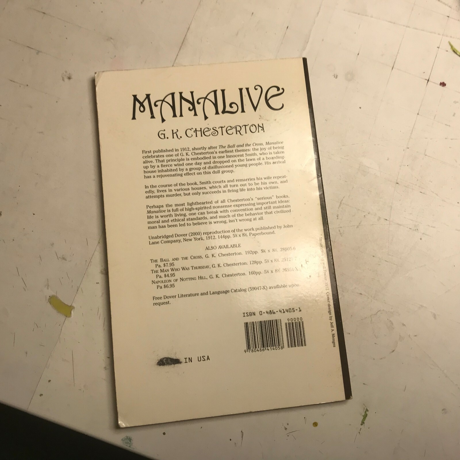 Manalive Hilarious Stories man alive Chesterton G. K. book dover 2000 ...