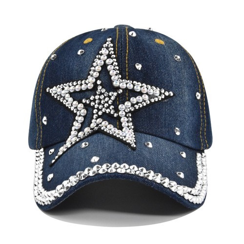 Casual Cowboy Velvet Baseball Cap With Heart-shaped Five-pointed Star ...