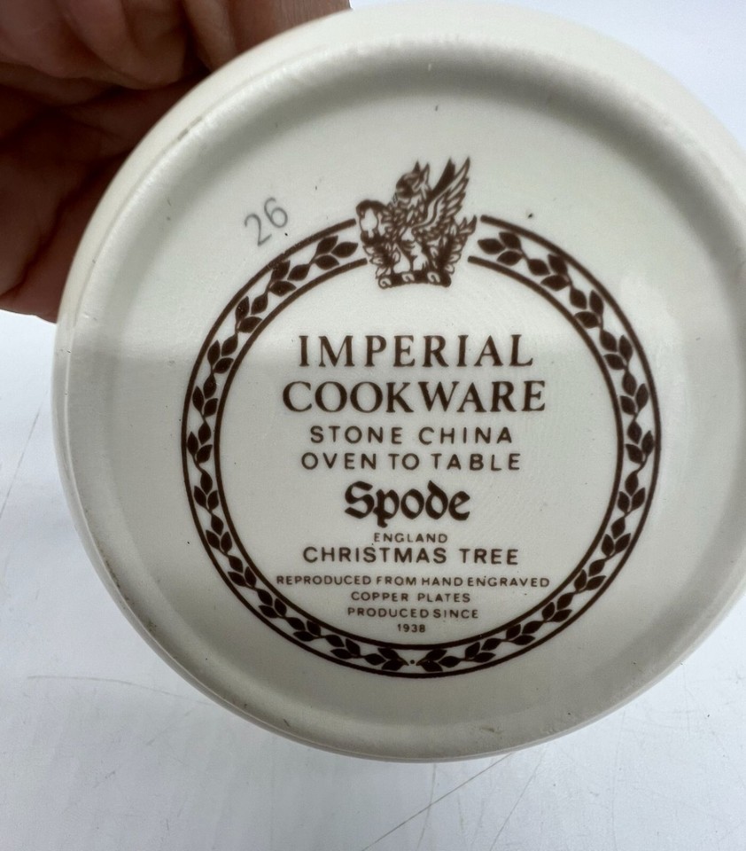 Spode Imperial Cookware Stone China Christmas Tree Ramekins Soufflés ...