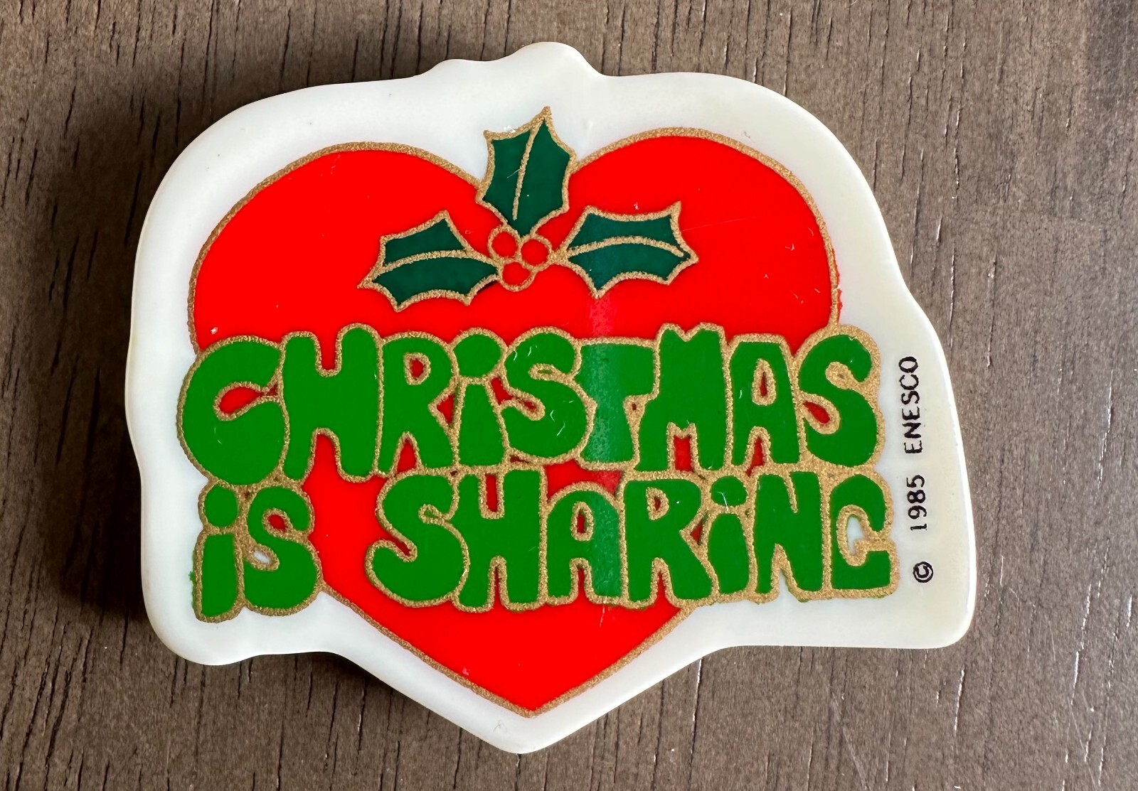 3 Vintage Enesco Christmas is Sharing - Caring - Love Refrigerator ...