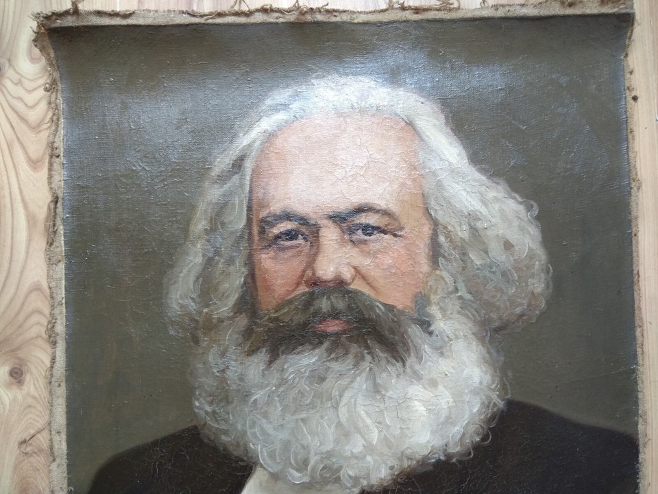 RARE Vintage Oil Painting Portrait Karl Marx Retro USSR Soviet ...