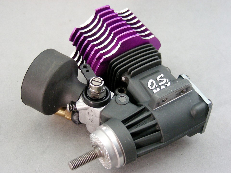 Vintage OS MAX 12CV HYPER PURPLE Head 10E Rotary Carb Engine RC10GT ...