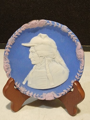 SCHAFER VATER BLUE JASPERWARE NATIVE AMERICAN CHIEF BROKEN ARM SIOUX ...
