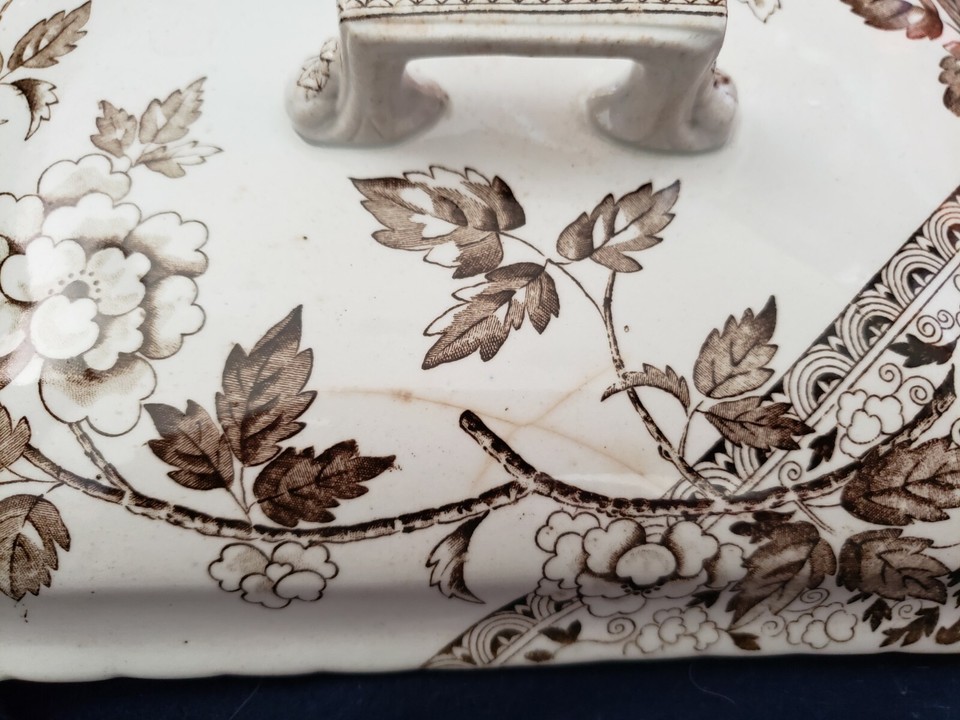 Staffordshire Covered Serving Bowl J F Wileman Albert Foley 10x6.5x5 ...