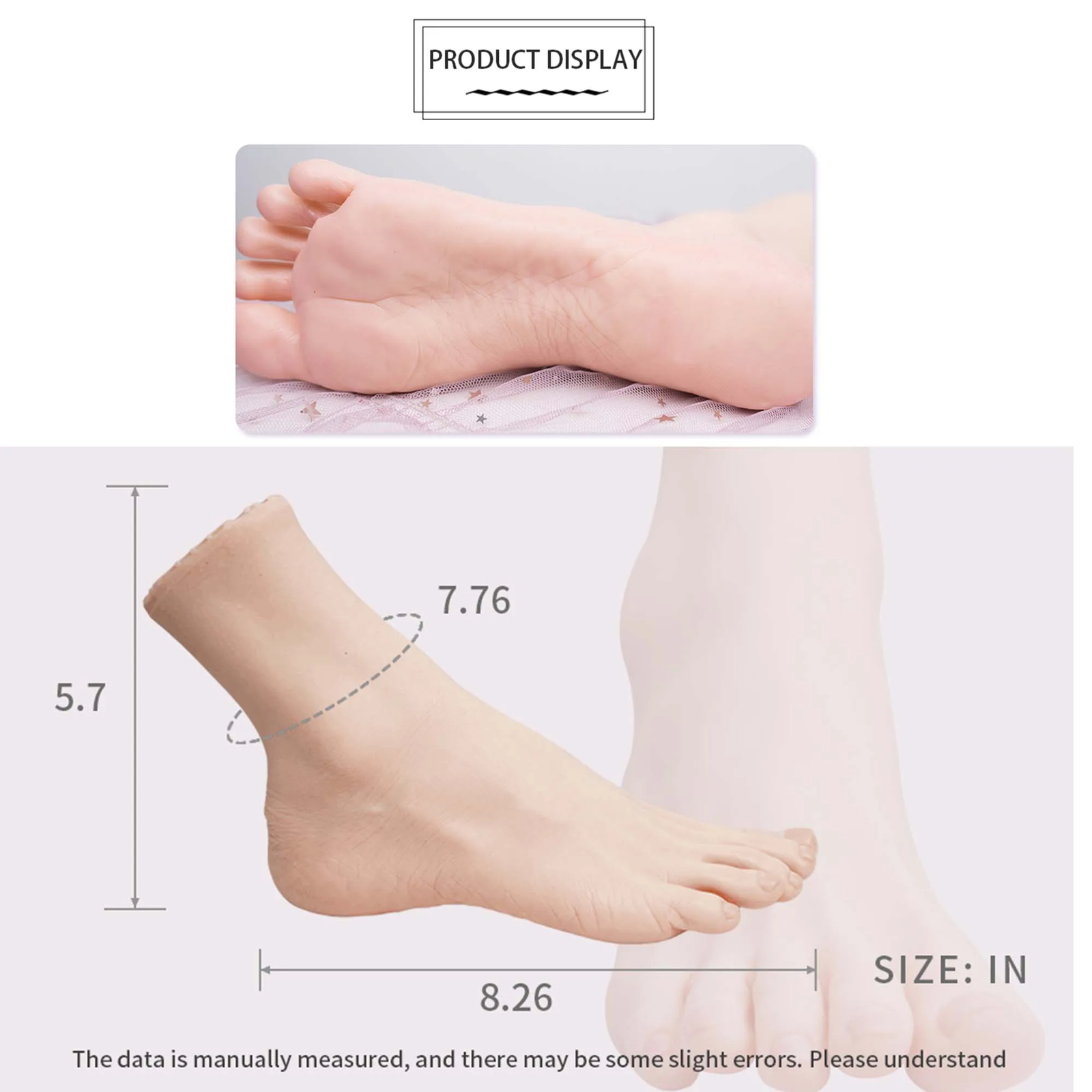 A Pair Silicone Feet Model Realistic Fake Foot Female Mannequin Display ...
