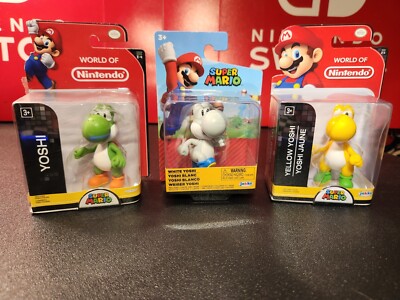 Nintendo 2.5" 3 Figure Lot: Green Yoshi / White Yoshi / Yellow Yoshi | eBay