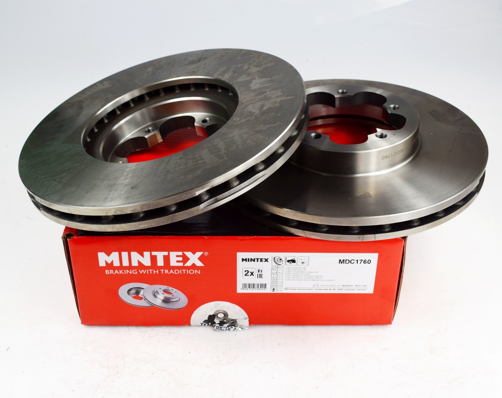 2X MINTEX FRONT DISC BRAKES MDC1760 FORD TRANSIT TOURNEO 2.2 2.4 3.2 ...
