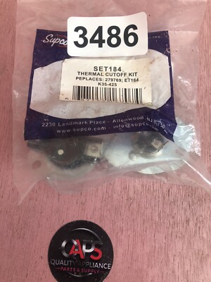 Supco SET184 279769 Fuse Thermostat Kit 3977394 279548 AP3094224 ...