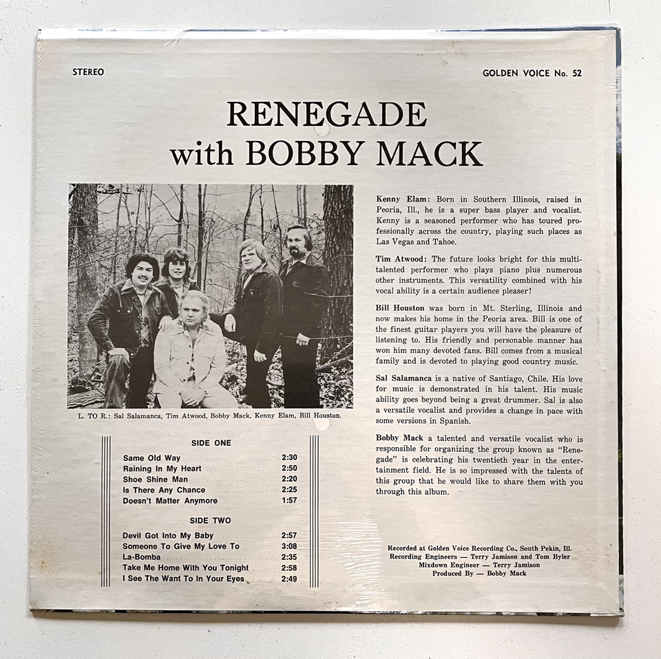 RENEGADE WITH BOBBY MACK Rare Rockabilly 1968 LP Golden Voice SEALED | eBay