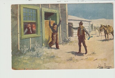 POSTCARD ARTIST SIGNED JOHN INNES "THE TOWN MARSHALL" COWBOYS | eBay
