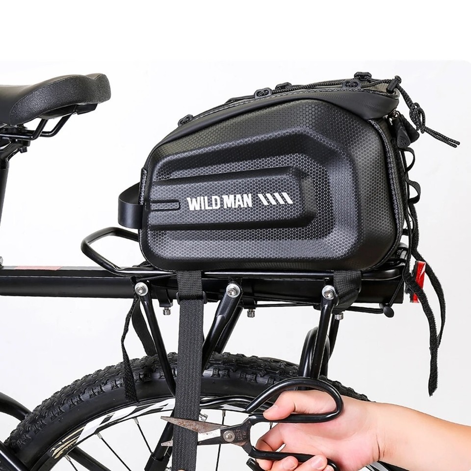 WILD MAN 4L Bicycle Rear Seat Bag Waterproof Electric Bike Rack Trunk ...