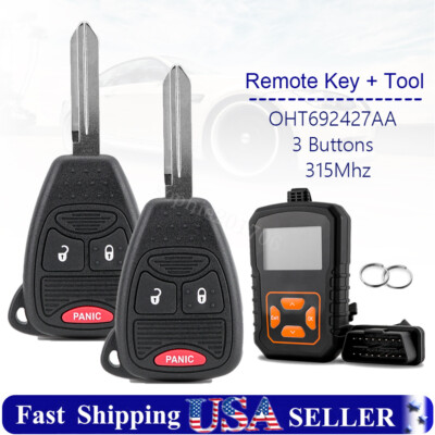 2 For 2007 2008 2009 2010 2011 2012 Dodge Caliber Remote Key Fob ...