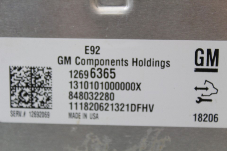 2018 Chevrolet Silverado 1500 12692069 Computer Engine Control ECU ECM ...