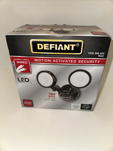 Defiant 180 Degree Black Motion Activated Outdoor Integrated LED Twin ...
