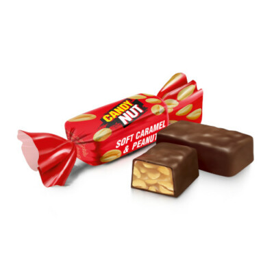 Ukrainian Sweets ROSHEN Milk Chocolate "Candy Nut" Caramel with Peanuts ...