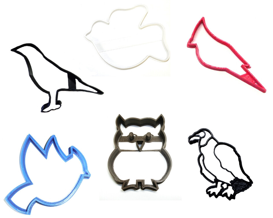 BIRDS FLYING ANIMAL ENTHUSIAST RAVEN CROW CARDINAL COOKIE CUTTER USA ...